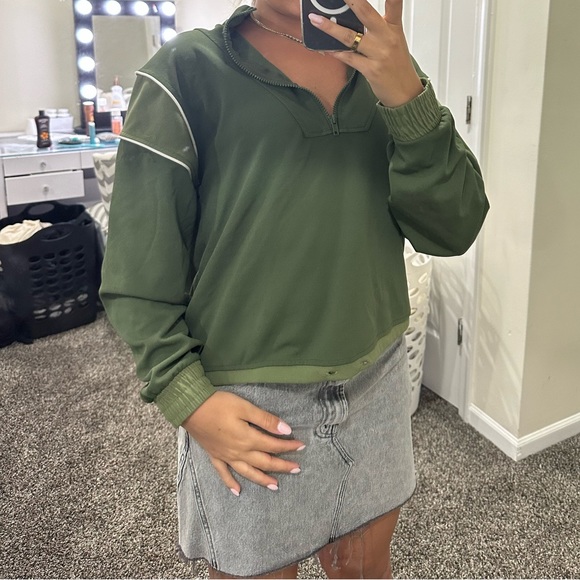 Zara | Sweaters | Hunter Green Zara Half Zip Sweater | Poshmark